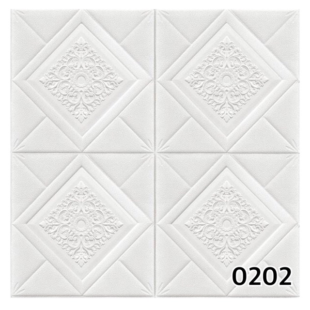 PUTIH Wallpaper Sticker Foam 3D Panel Motik Classic White Box 70x70 CM ...