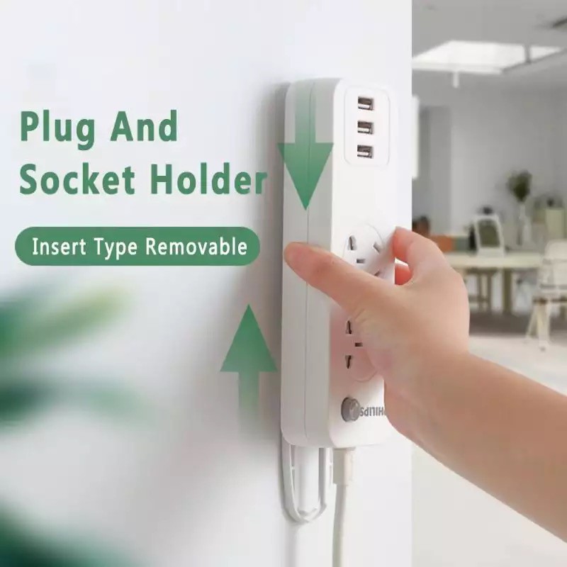 Home Power Plug Socket Holder Shelf Power Plug Storage Rack Self ...
