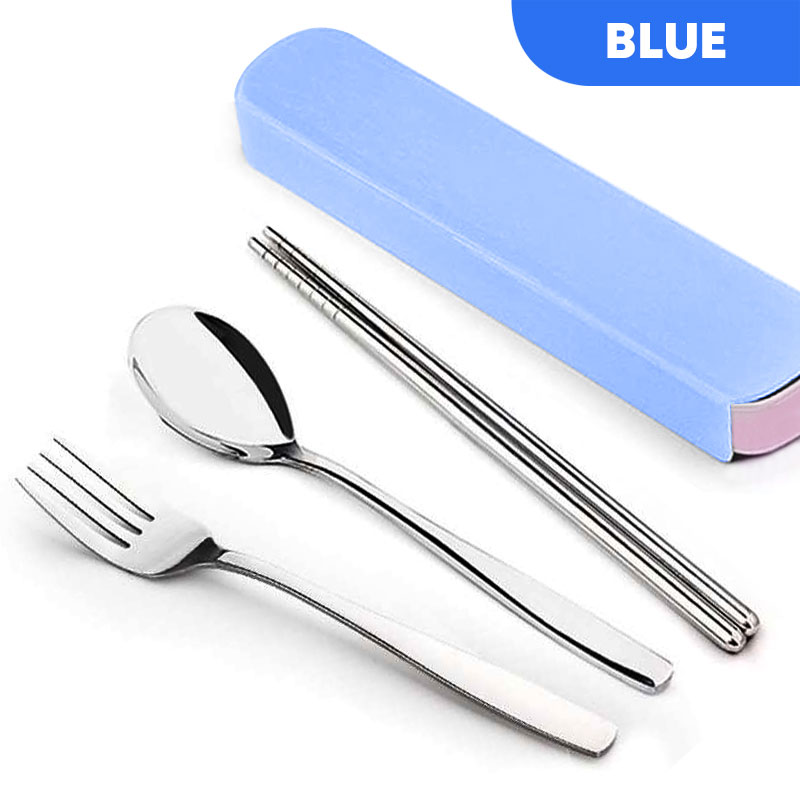 304 Stainless Steel Cutlery Set Chopstick Spoon Fork Travel Camping ...