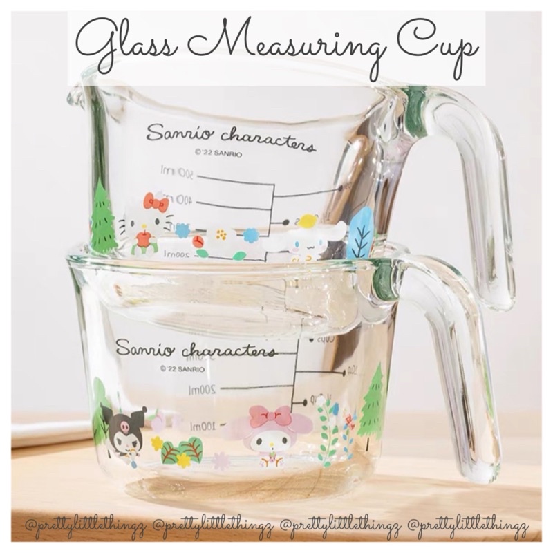 * SG READY STOCK * Glass Measuring Cup (Melody, Kuromi, Hello Kitty ...