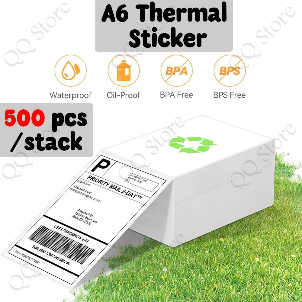 500pcs King Stack Type Thermal Sticker A6 Paper Fold Stack Airway Bill ...