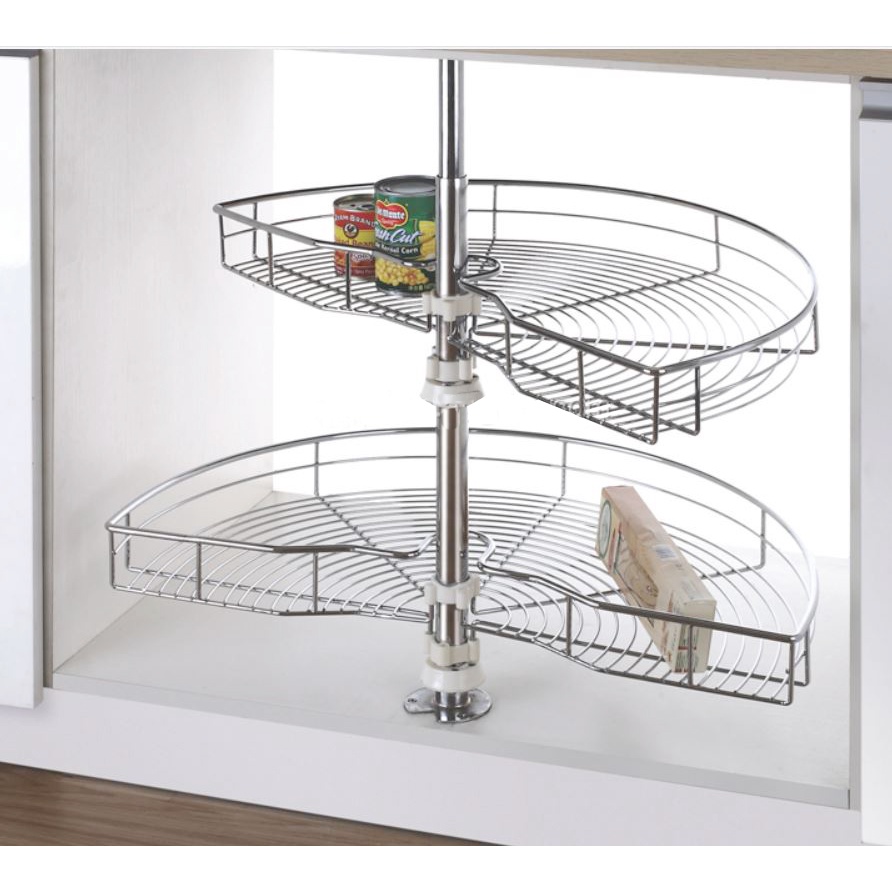 Corner Pull-out Condiments Basket Tray Stainless180 Degree Revolving in ...