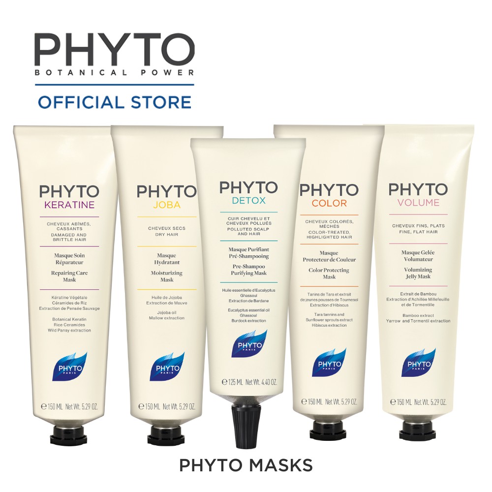 Phyto Hair Masks for Damaged, Brittle, Dry, Polluted Scalp and Hair ...