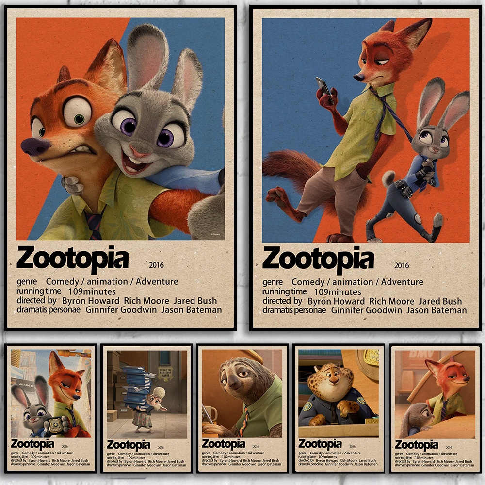 Classic Comedy Animation Movie Zootopia Family Decoration Living Room ...