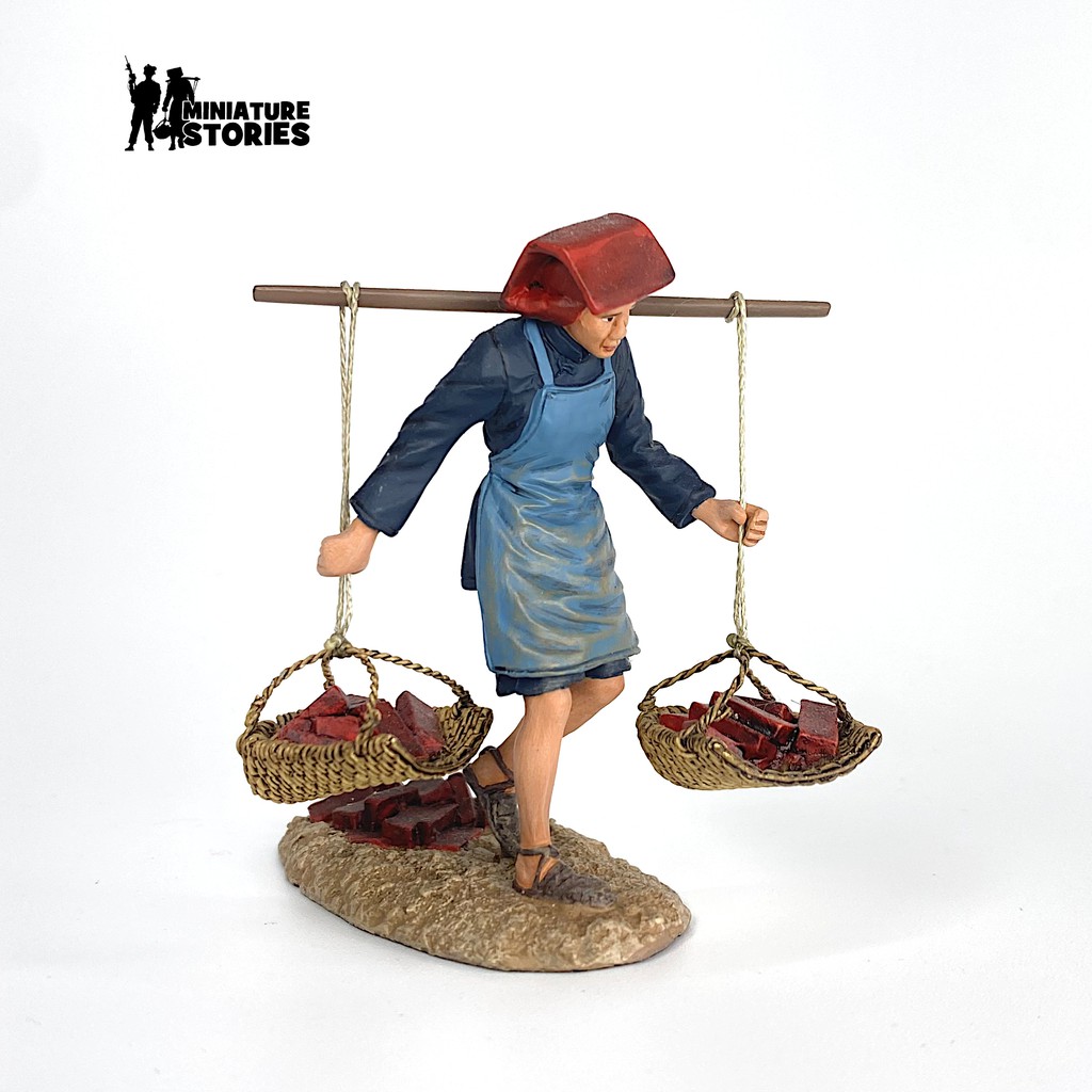 Singapore Miniature Samsui Woman Carrying Bricks Hand-Painted Metal ...