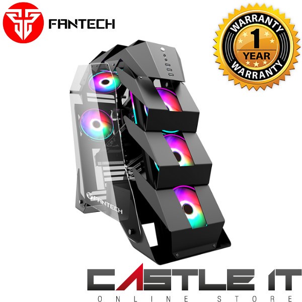 FANTECH CGX7 COBALT RGB GAMING MIDDLE TOWER CASE SIDE TEMPERED GLASS ...