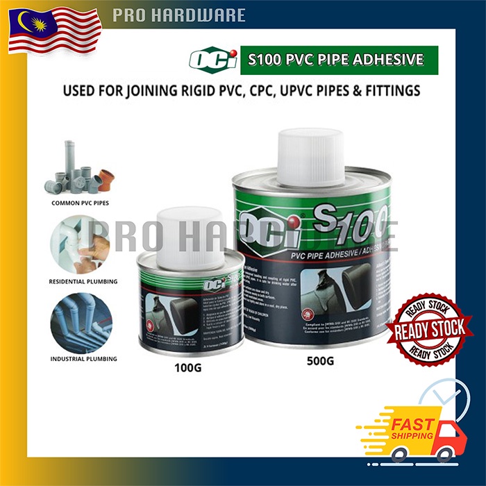 OCI S100 Solvent Cement Gum PVC Pipe Glue 100gm 500gm PVC Adhesive ...