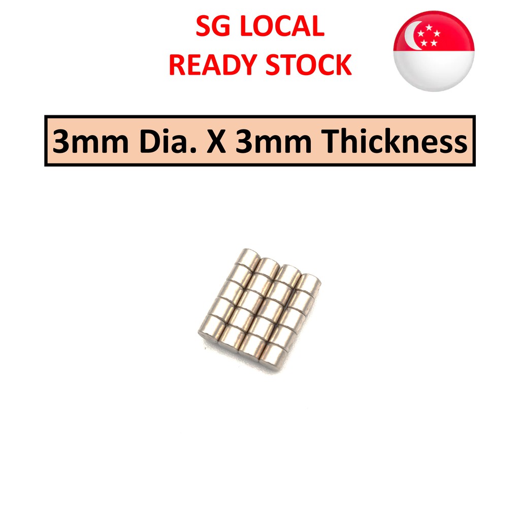 SG Stock Dia 3x3mm Magnet Neodymium Cylinder Disc Circular Round Small ...