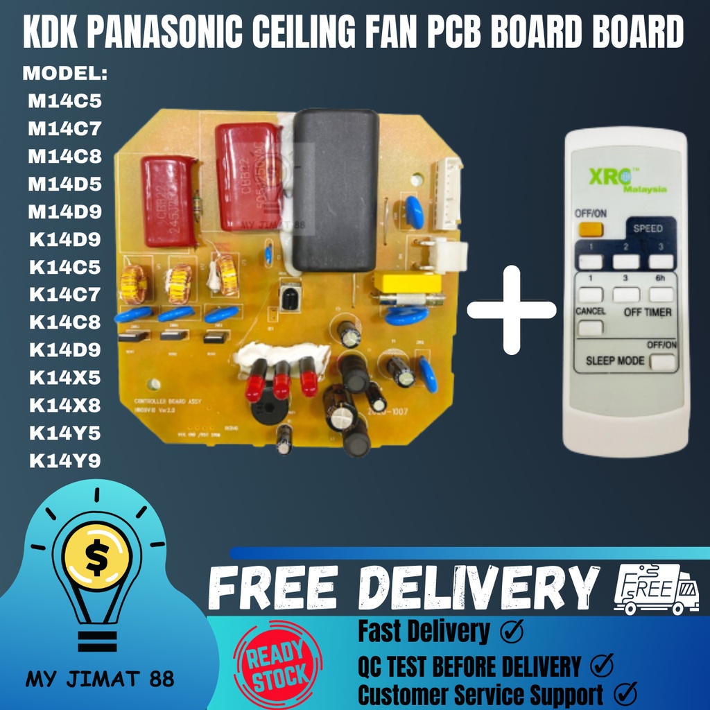 KDK PANASONIC CEILING FAN PCB BOARD WITH REMOTE CONTROL M14C5/M14C7 ...