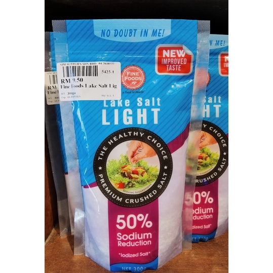FINE FOODS Garam Tasik Ringan Lake Salt Light 300gm (Low Sodium Salt ...