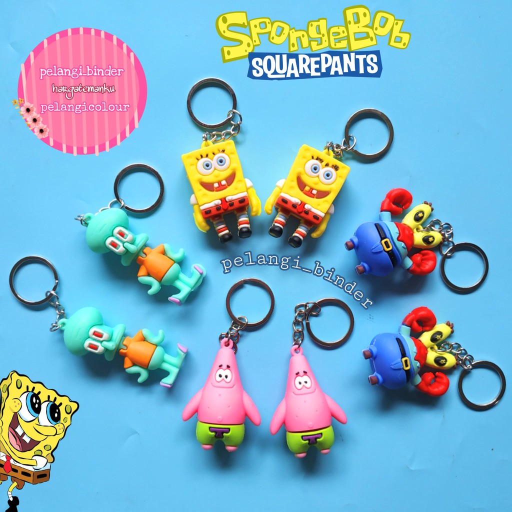 GANTUNGAN Spongebob Keychain / Cute Patrick Squidward Tuan Krabs Bag ...