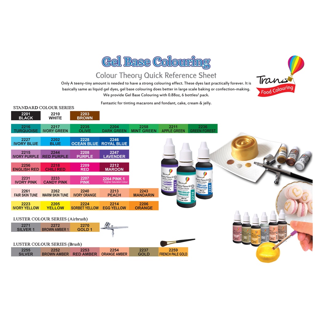 【SPECIAL COLOUR】TRANS GEL BASE HALAL FOOD COLOURING / Pewarna Makanan ...