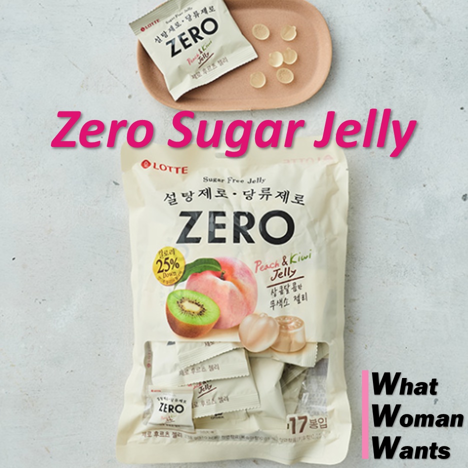 [Lotte] Sugar-free Jelly Zero (with Free-gift) Peach & Kiwi Flavor Gummy Korean | Shopee Singapore