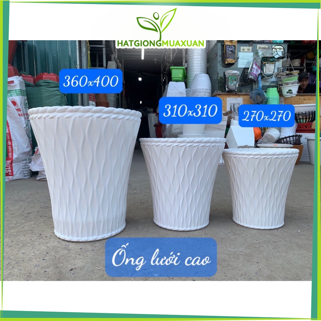 Set of 2 super thick white tall plastic mesh pots | Shopee Singapore