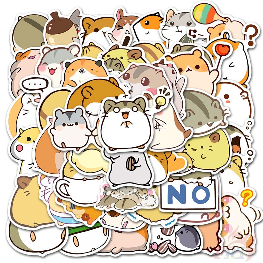 50Pcs/Set Kawaii Hamster Cricetinae Emoji Series 01 Stickers Cute Pets ...