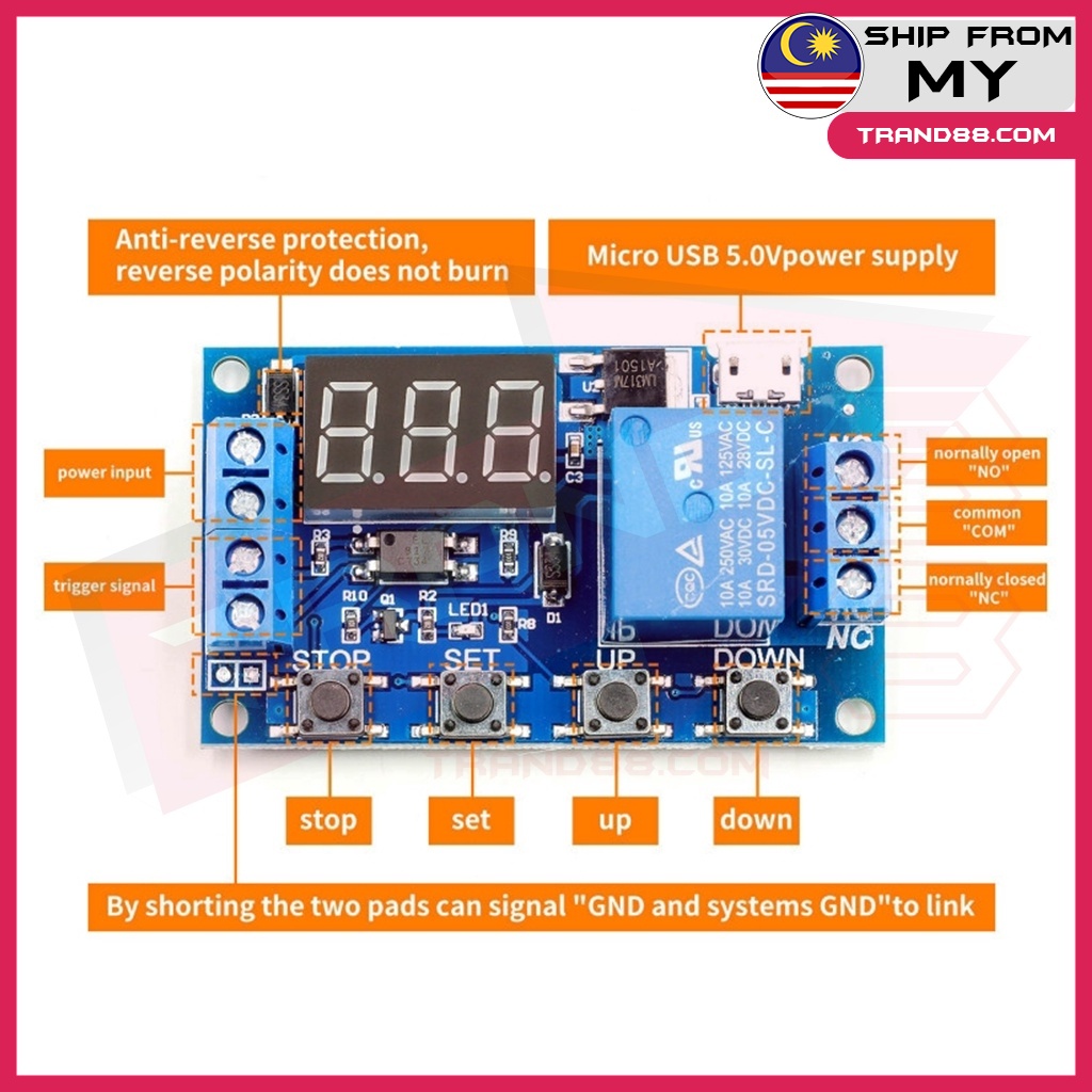 Telur Incubator Digital Timer Delay Relay Trigger Cycle Time Switch Circuit Board Timing Control ...