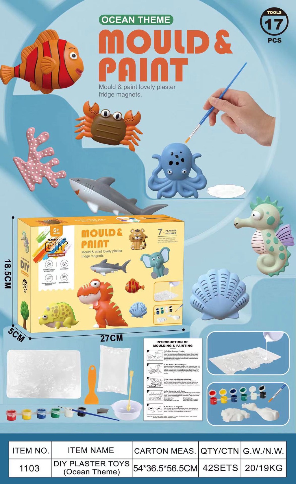 Paint Gypsum Kids Creativity Fun Activities Drawing Toy set painting ...