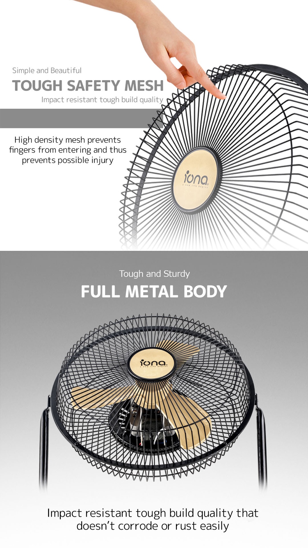 IONA Mini Table Fan 9 Inch | Small Desk Fan High Velocity Air ...
