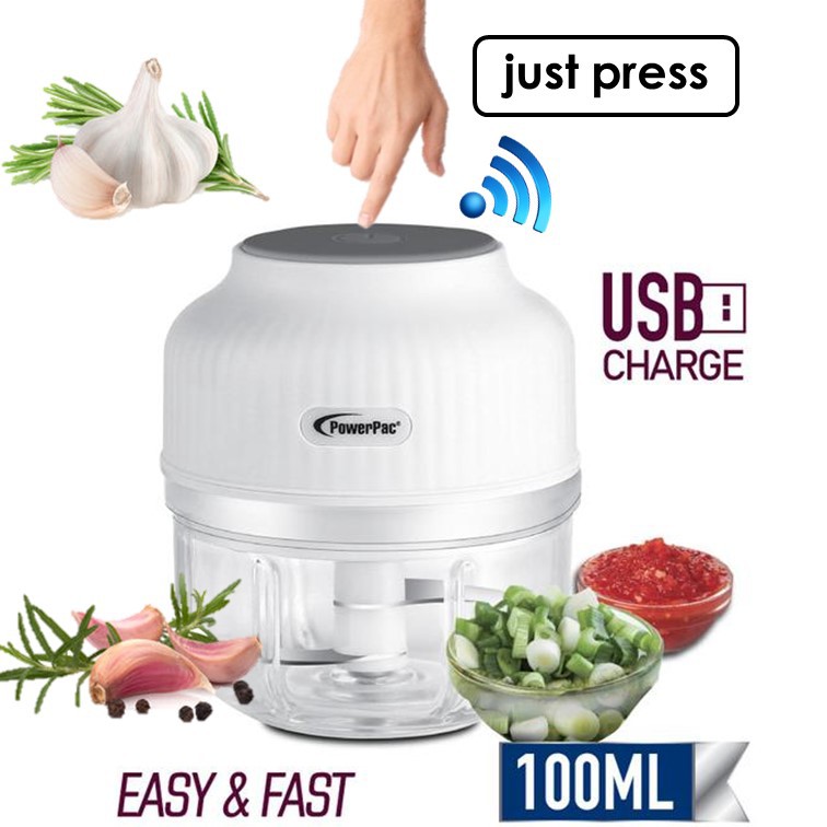 PowerPac USB Mini chopper 100ml /Portable Mini Electric Chopper Grinder ...