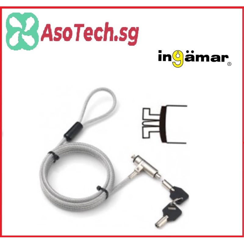 Ingamar Notebook Laptop Security lock for HP Nano (2.5x6mm) 1.8m 2 keys ...