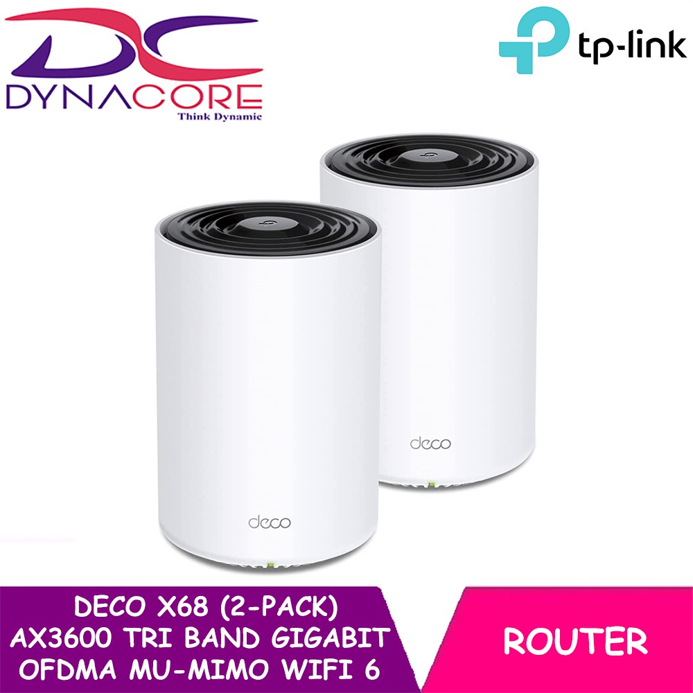 TP-LINK Deco X68 2-pack AX3600 Tri Band Gigabit WiFi 6 AI-Driven Mesh ...