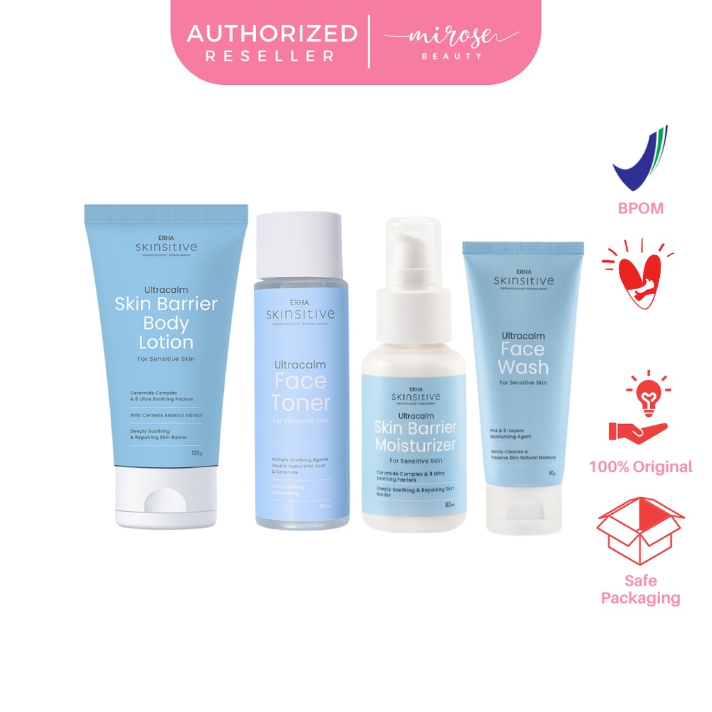 Erha Skinsitive Skin Barrier Moisturizer/UltraCalm Toner/Face Wash/Body ...