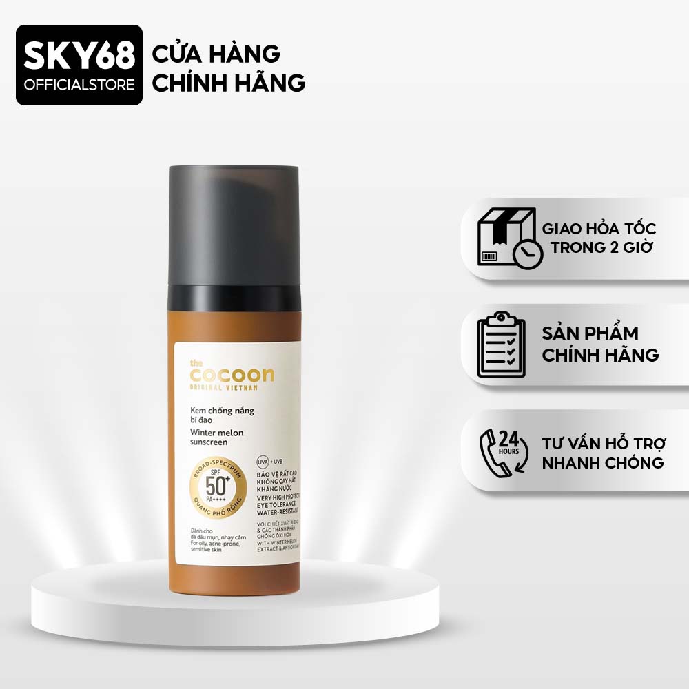 Broad spectrum squash sunscreen SPF 50+, PA++++ Cocoon 50ml | Shopee ...