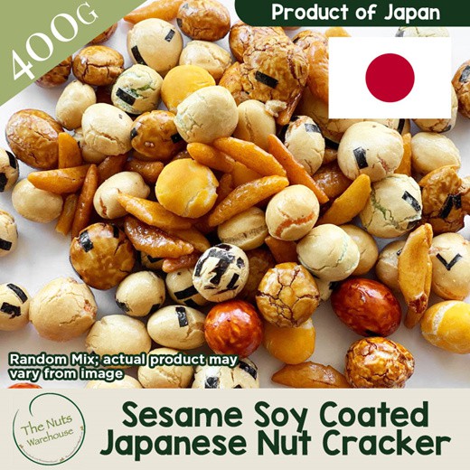 Japanese Nutritious Sesame Coated Soya Nuts Cracker 400g per pack ...