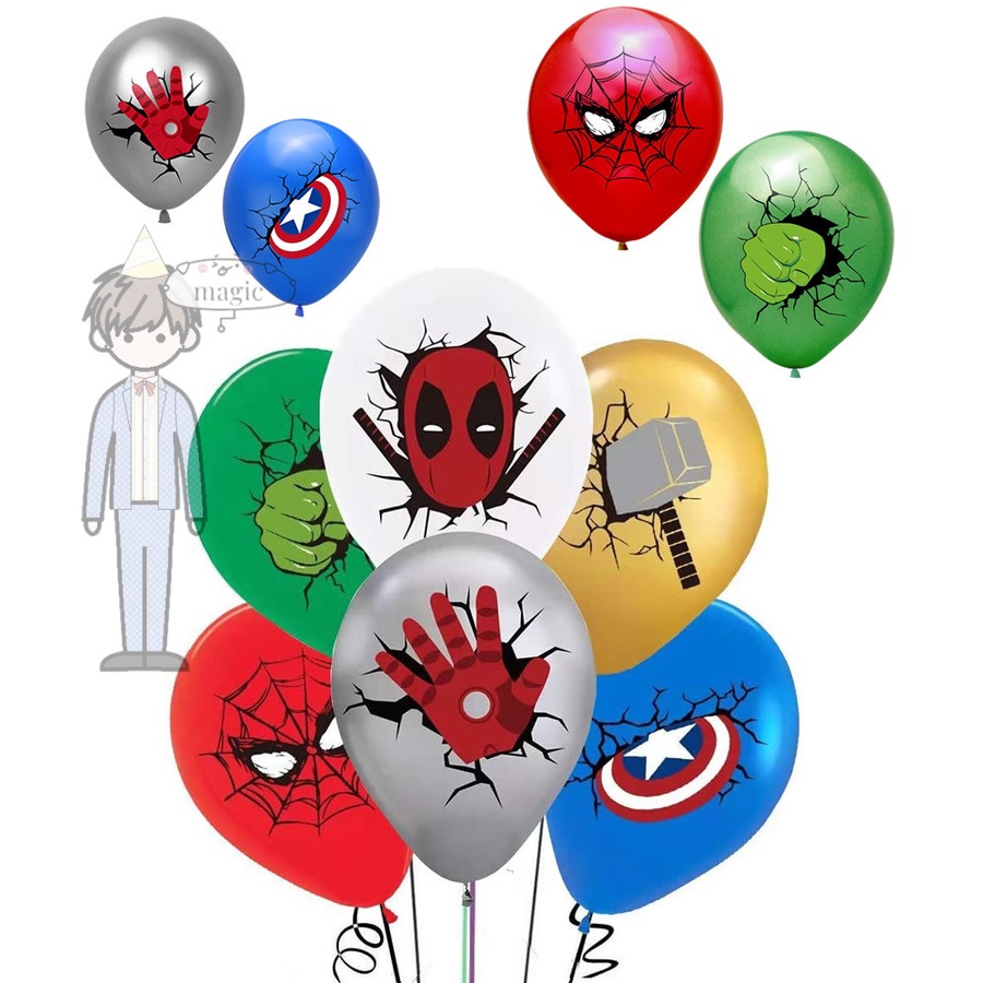 12 inch Marvel Avengers Balloon Spider Man Iron Man Latex Balloon ...
