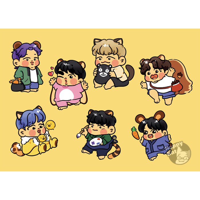 Sticker pack BTS in animal form | Shopee Singapore
