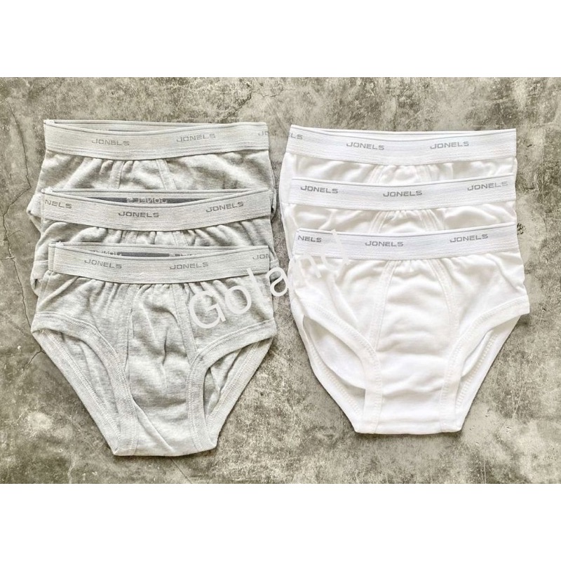 3 or 6 pcs Kids Brief 100% Cotton White or Gray color fit from 1-10 ...