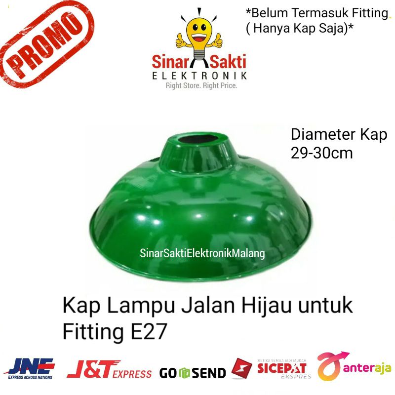 HIJAU Thick E27 Green Street Lamp Fitting Shade Home Outdoor Street ...