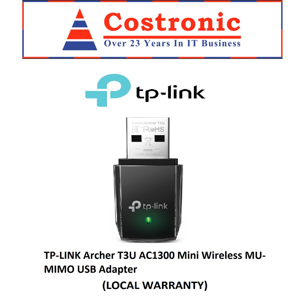 TP-LINK ARCHER T3U AC1300 MINI WIRELESS MU-MIMO USB ADAPTER/3 YEARS ...