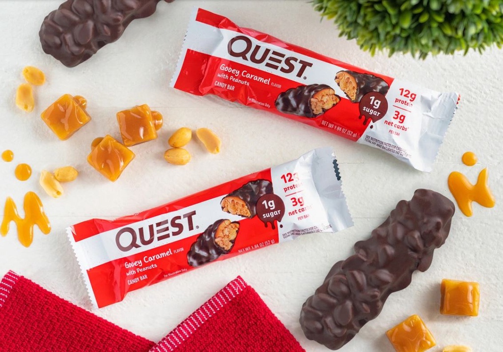 Quest Gooey Caramel Candy Bars with Peanuts 12 X 52g (EXP: 28 Oct 24 ...