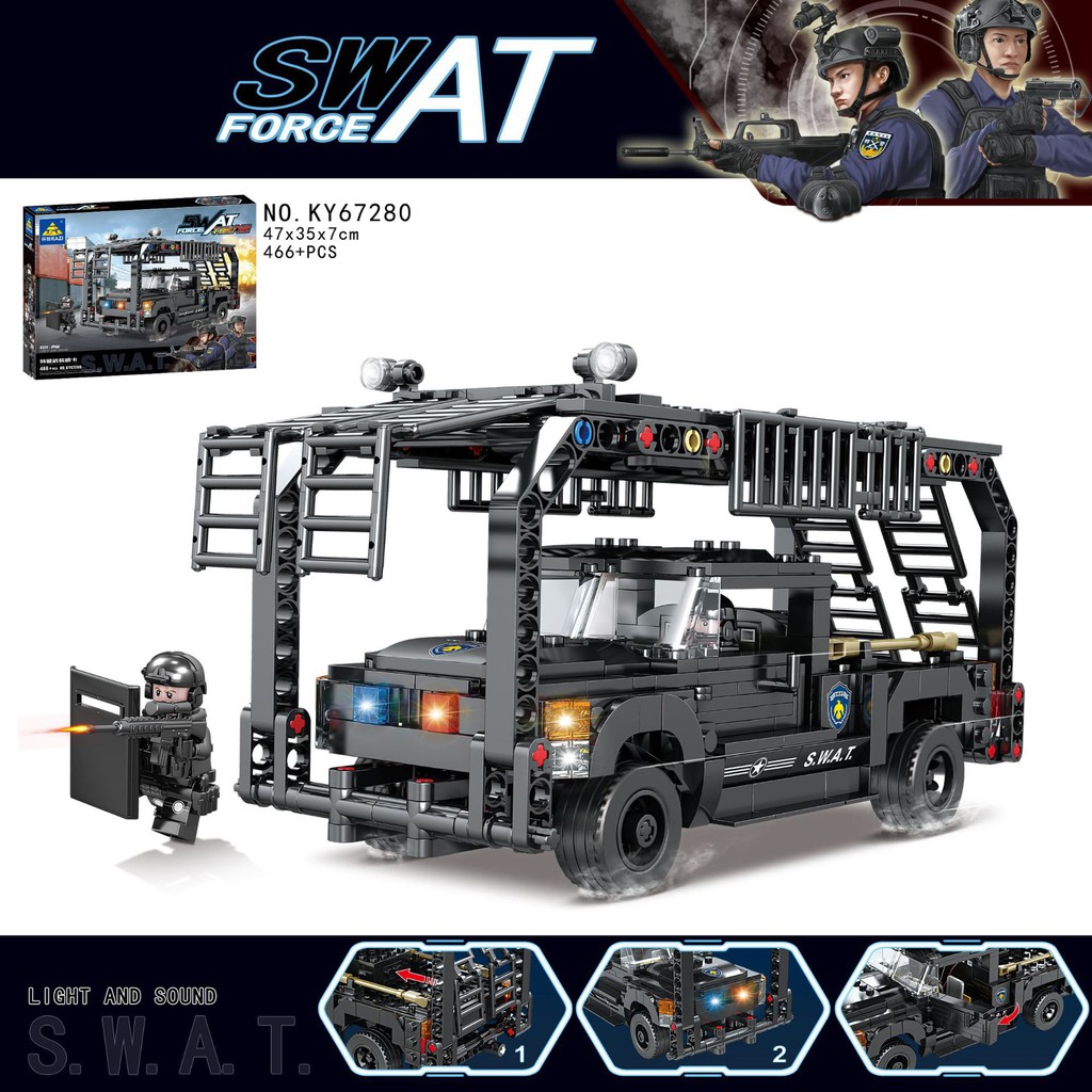 Swat FORCE Police Car Lego Set, Lego Tank Battle Tank, Anti-Ratural Car ...