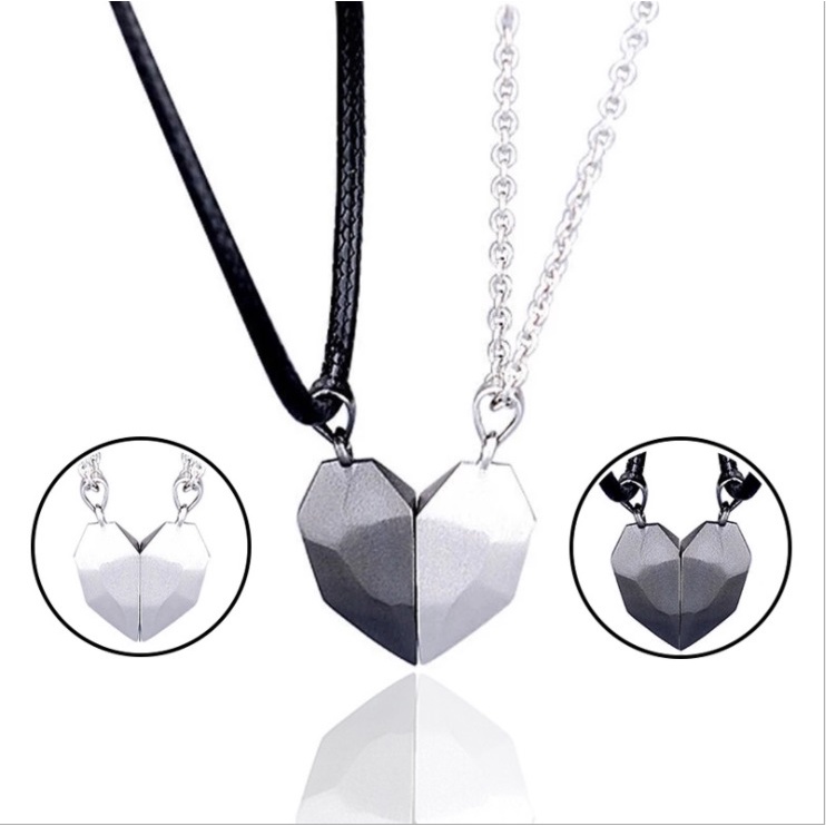 [SG Seller] Creative Couple Magnetic attracting Necklace Heart shape ...