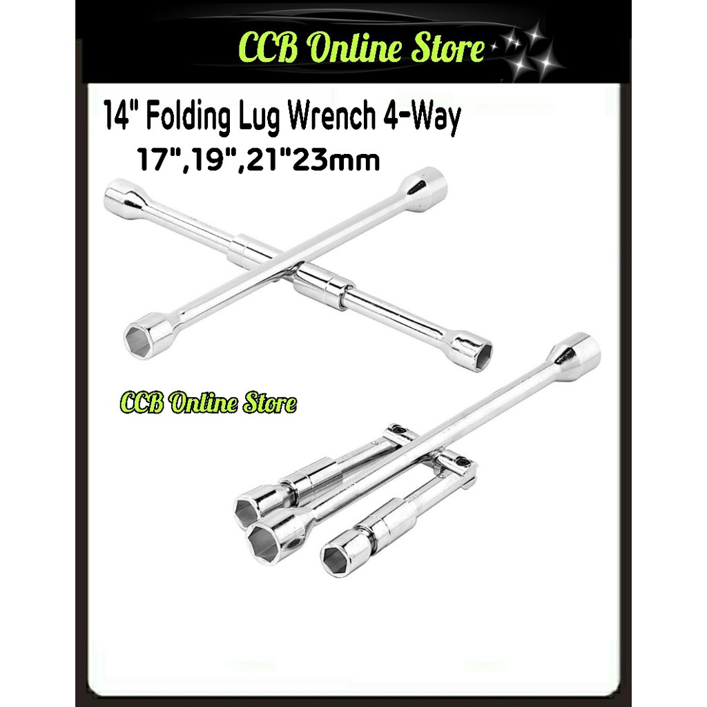 14-Inch Universal Folding Lug Wrench / Pembuka Tayar Pancit (4-Way ...
