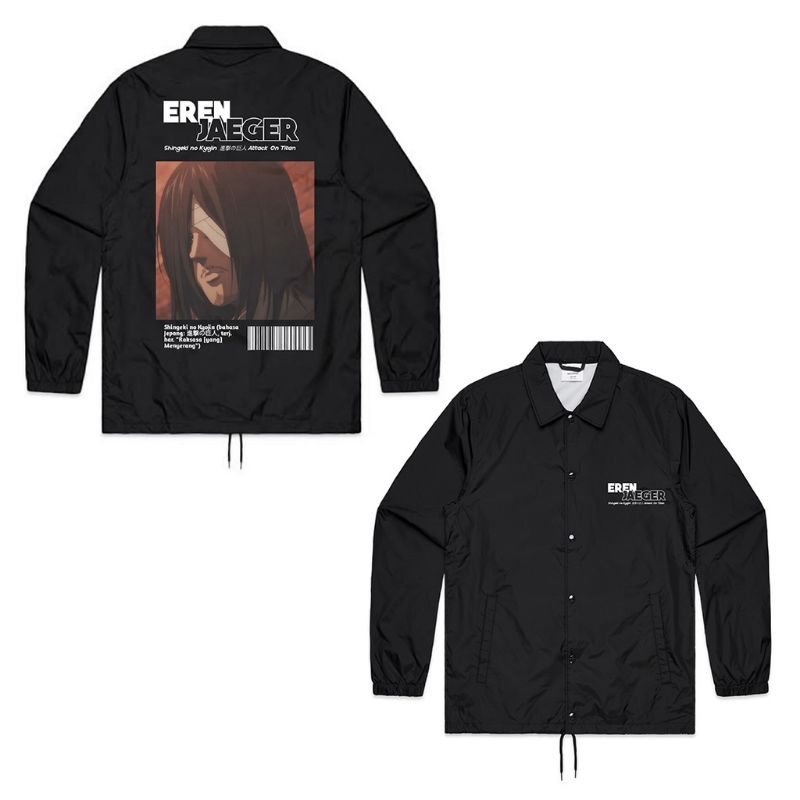 Attack ON TITAN COACH Jacket - EREN YEAGER | Coach Jacket ANIME AOT ...