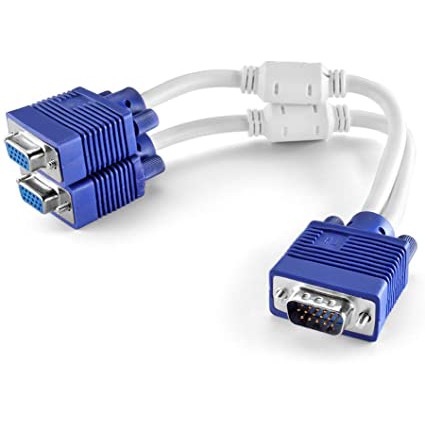 VGA Splitter Cable Dual 2 Monitor 15pin Two Ports Male To Female | Shopee Singapore