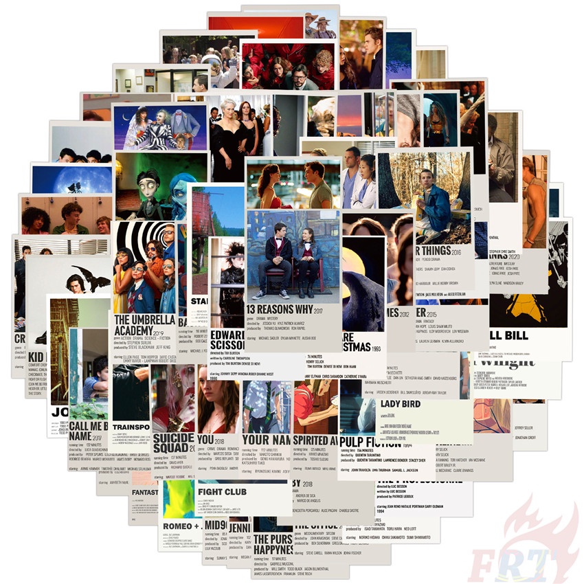 64Pcs/Set Mixed Movie & TV Shows Series 03 Retro Mini Poster Stickers ...