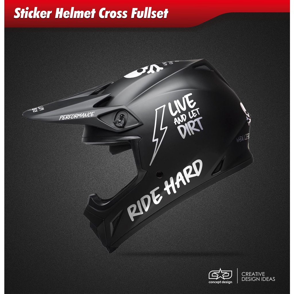 Sticker Helmet Cross Full Set | Shopee Singapore