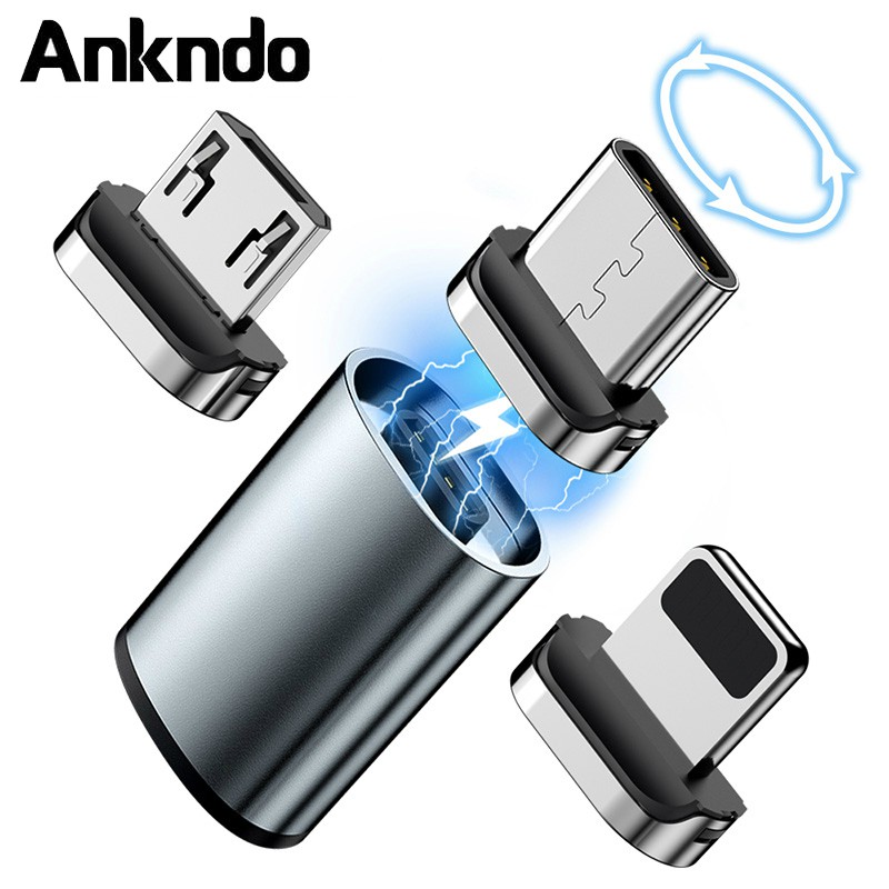 Ankndo Type C/ Micro USB Cable Convert Plug Magnetic Cable Adapter ...