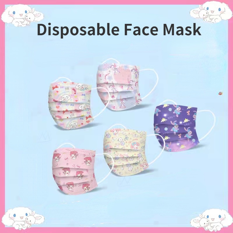 50pcs Adults Kid Mask Printed Mask Cute Cartoon Mask 3 Layer Protection ...