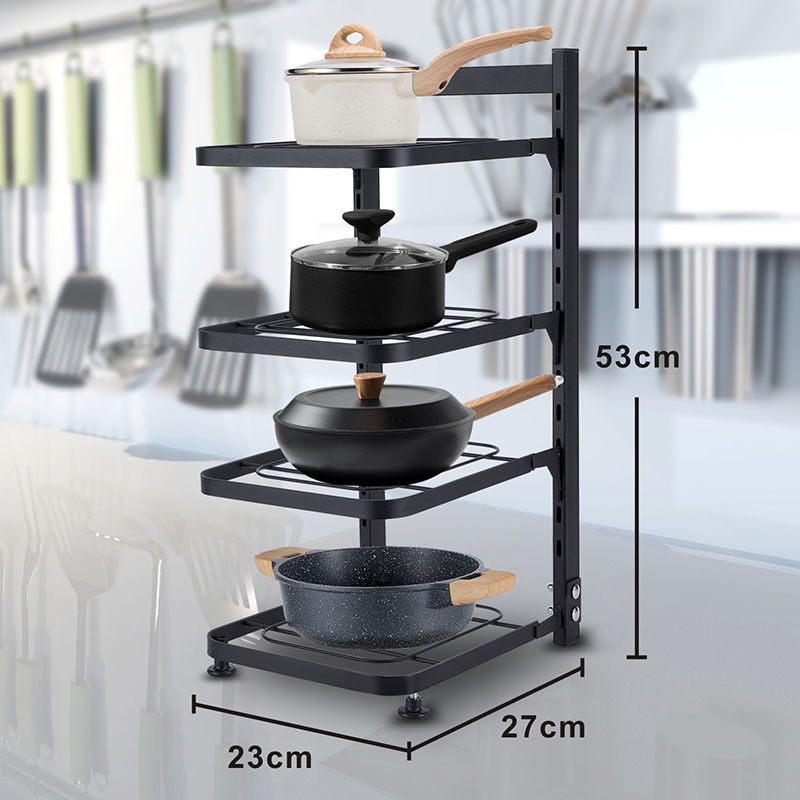 Adjustable Pot Rack Pot Organiser Kitchen Pot Rack Kitchen Storage Rack ...