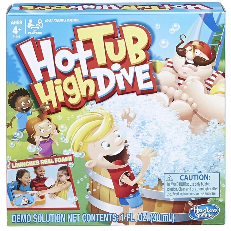 Hasbro Gaming Hot Tub High Dive Game With Bubbles For Kids Board Game ...
