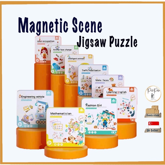 🇸🇬Learning magnetic puzzle and drawing board box | Shopee Singapore