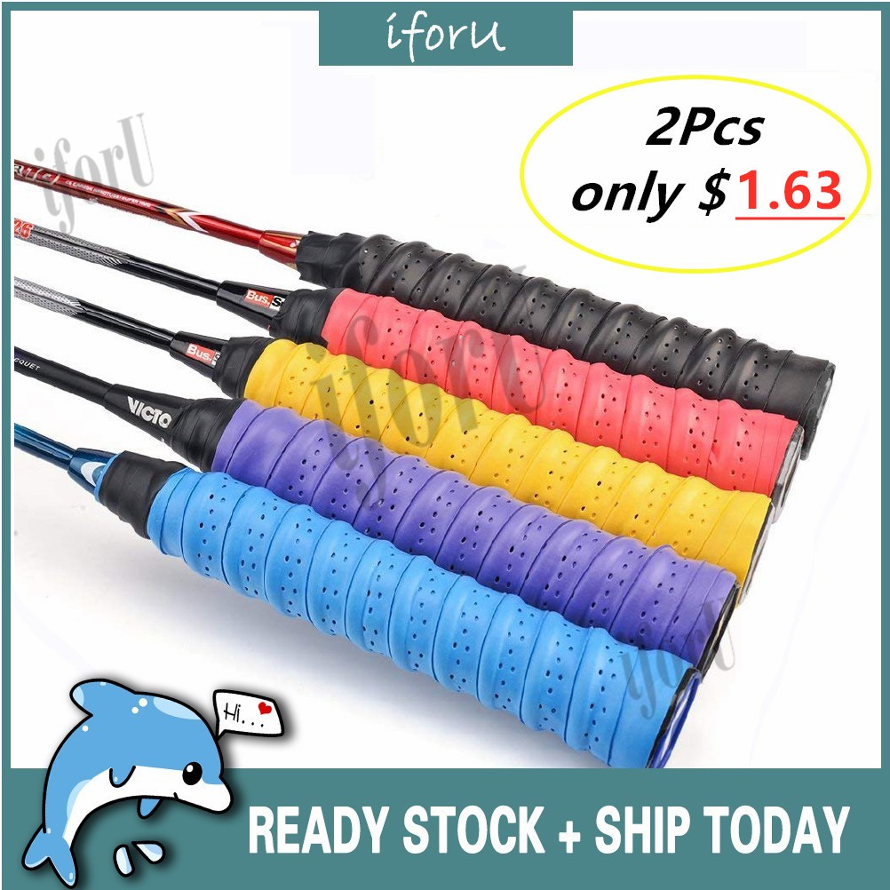 2pcs Higt Quality Racket Grip Anti Slip Perforated Tennis Badminton ...