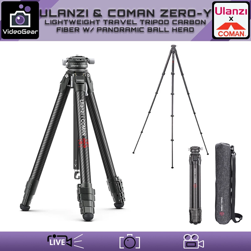 Ulanzi & COMAN Zero-Y Lightweight Travel Tripod — (Full Carbon Fiber ...