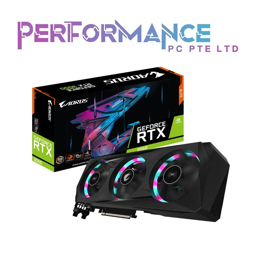 GIGABYTE AORUS GeForce RTX 3050 ELITE 8G GDDR6 Graphic Card GPU (4 ...