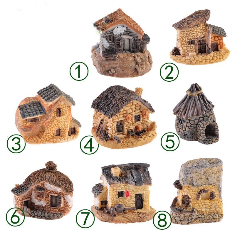 Miniature Cute Cottages House Mini Figures Garden Ornament DIY Home ...